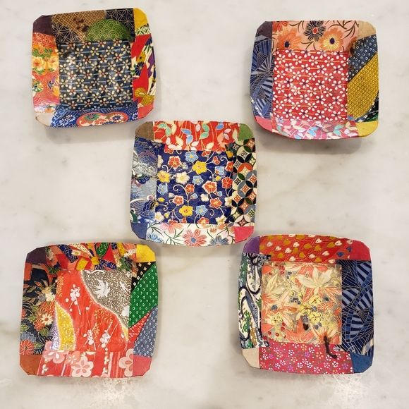 Handmade | Art | Set Of 5 Traditional Japanese Paper Mache Bowls | Poshmark